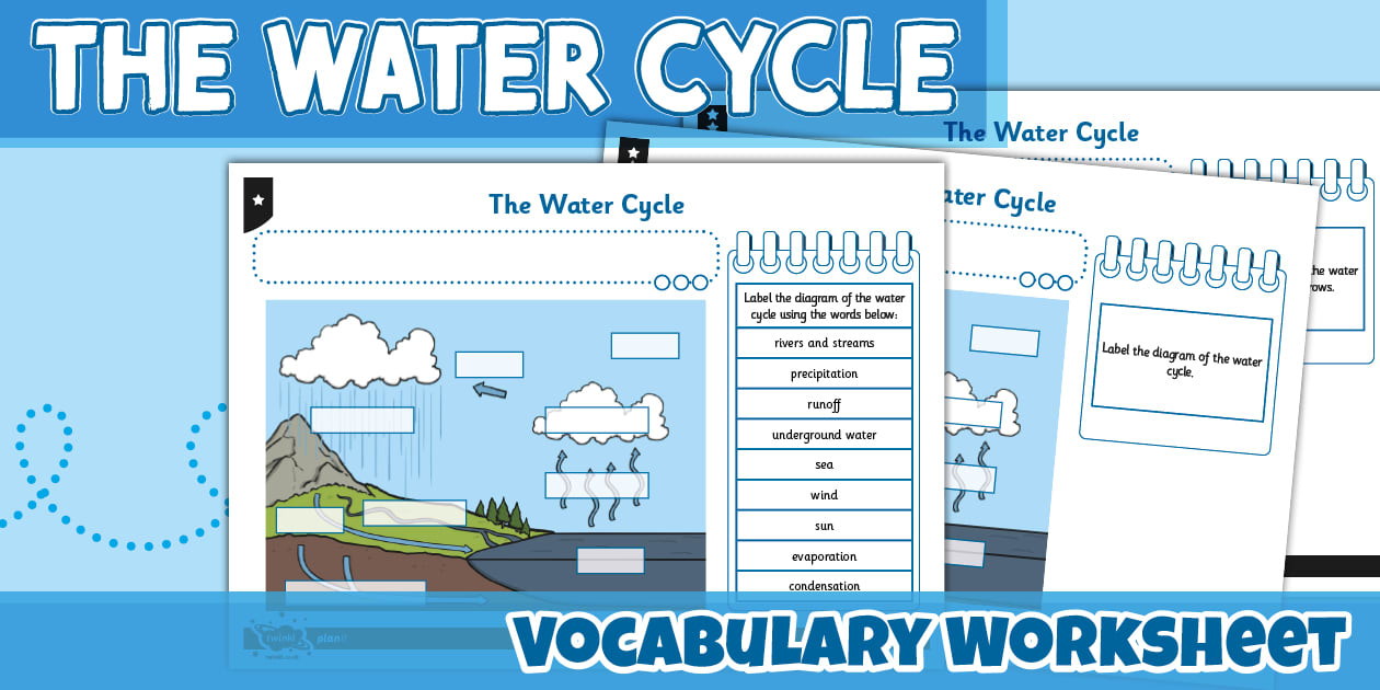Water Cycle Worksheet | Key Vocabulary | Twinkl CA