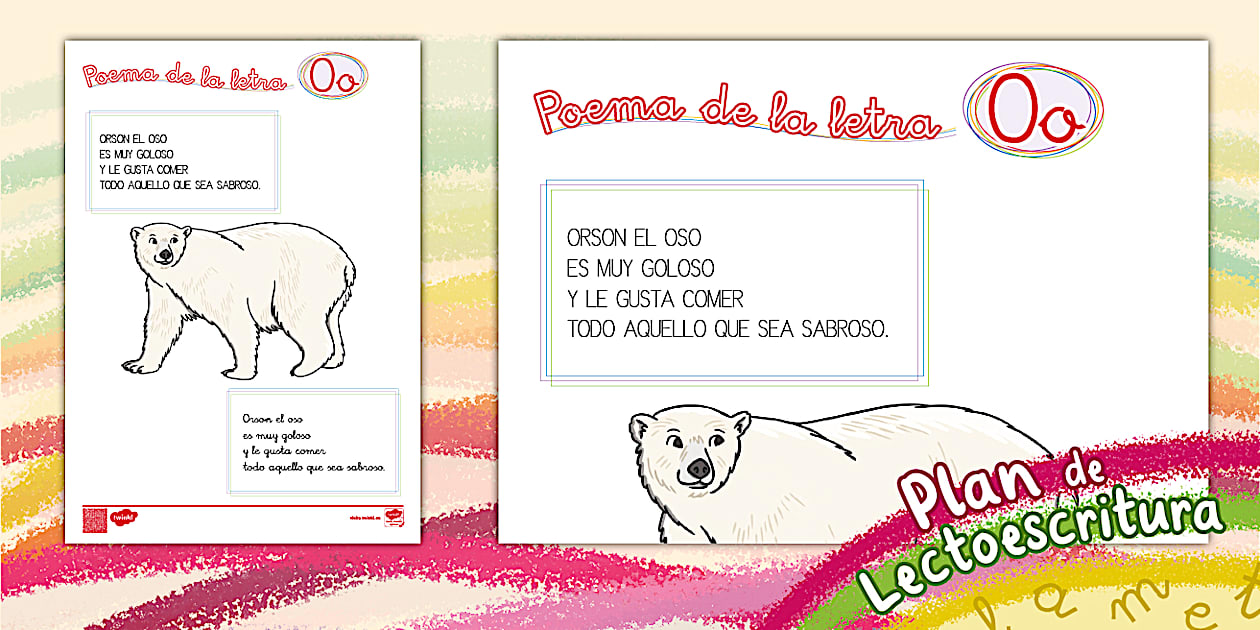 Plan de lectoescritura: La letra O - Poema (teacher made)
