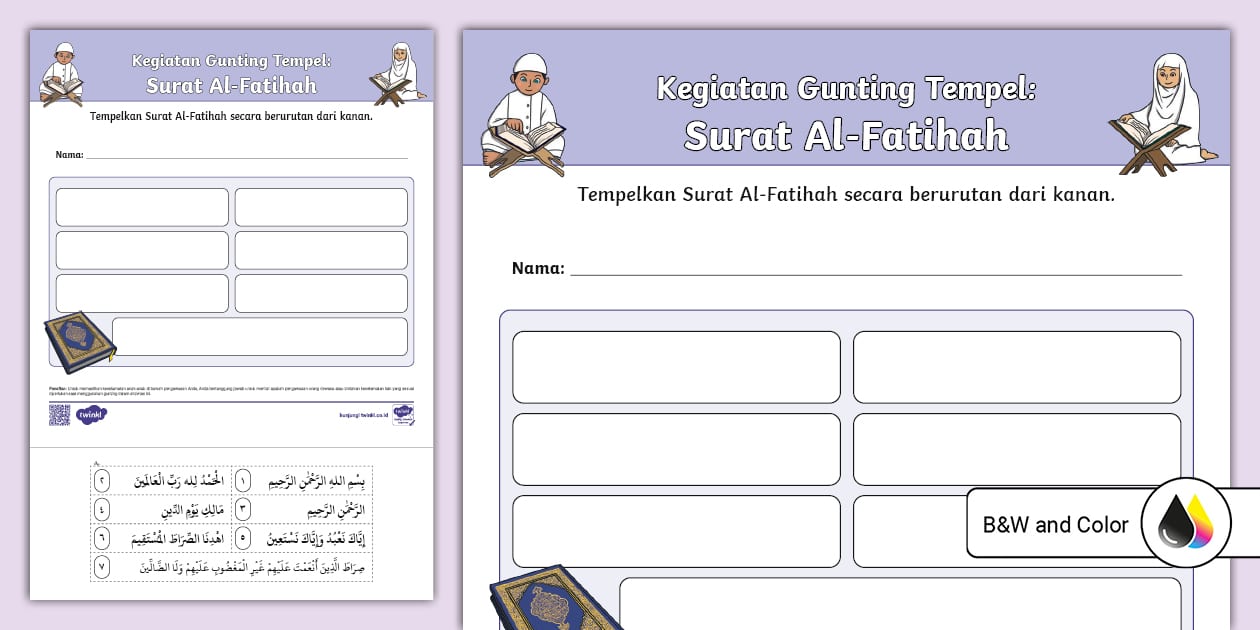 Kegiatan Gunting Tempel: Surat Al-Fatihah