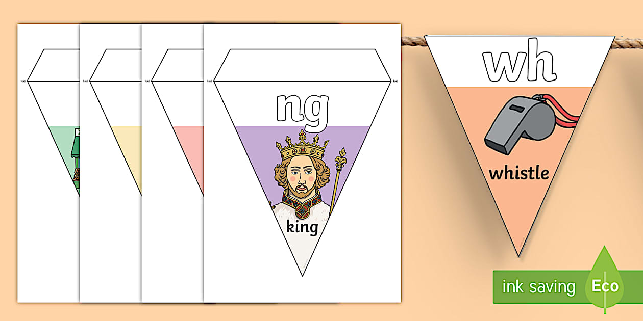 Phonics Set 2 Display Bunting (Teacher-Made) - Twinkl