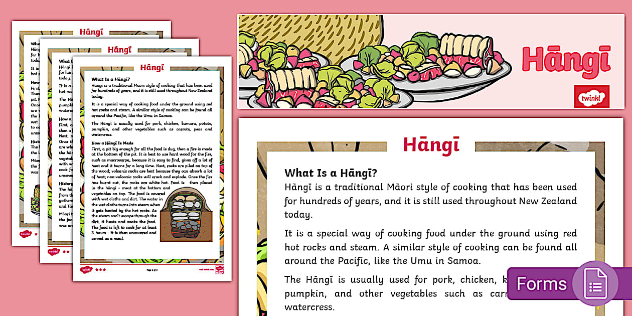 The Hāngī Differentiated Reading Comprehension Activity