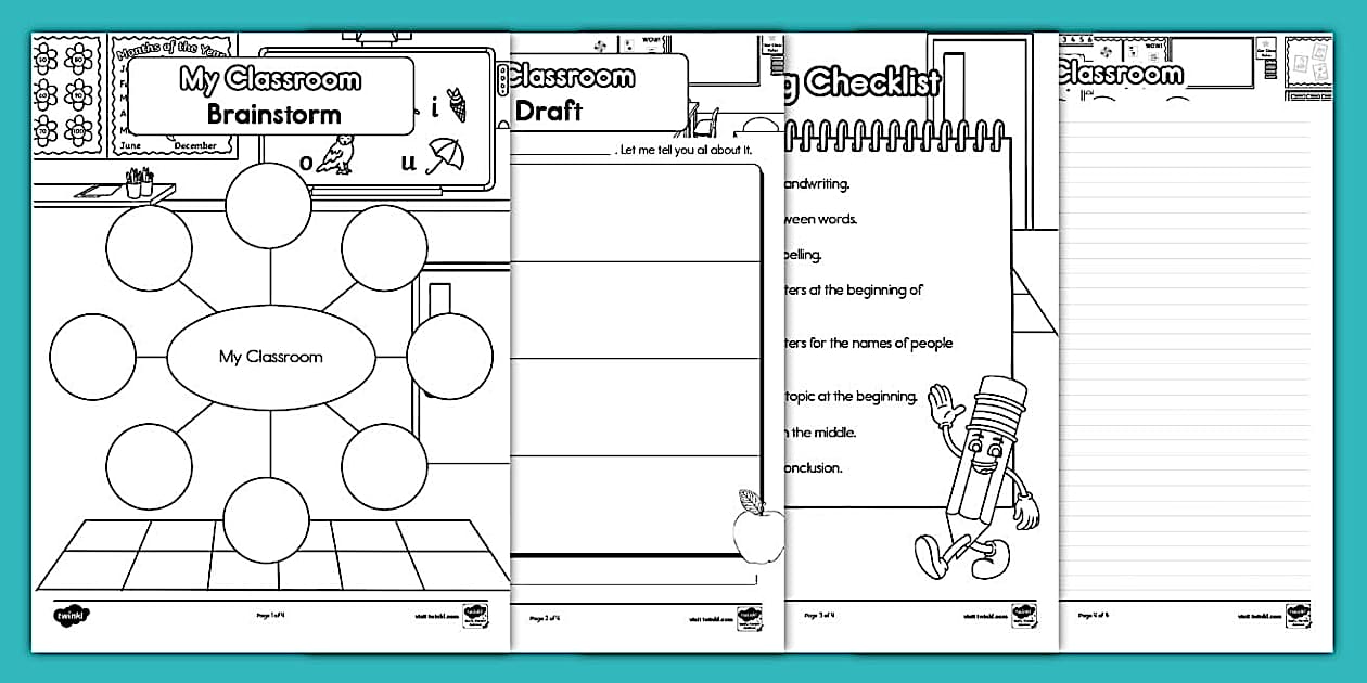 First Grade My Classroom Informative Writing Prompt Worksheet