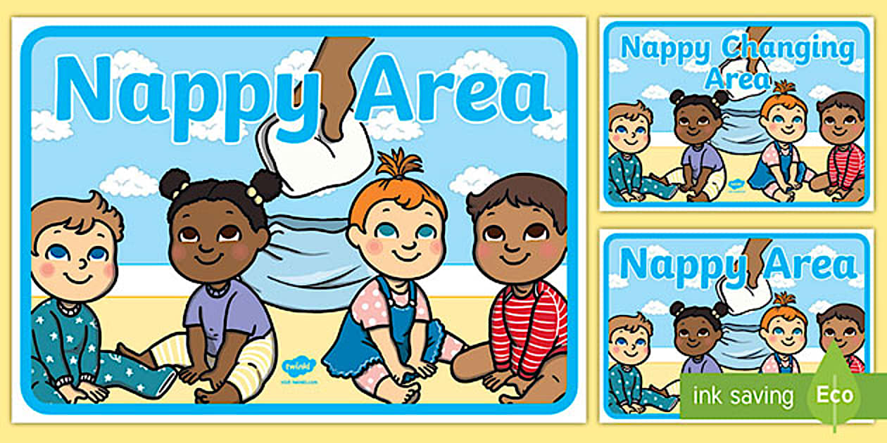 Nappy Area Display Sign (teacher made) - Twinkl