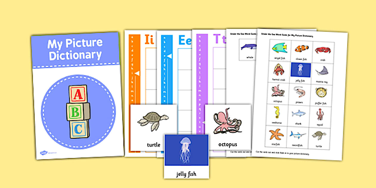 Under the Sea Picture Dictionary and Word Card Set - dictionary