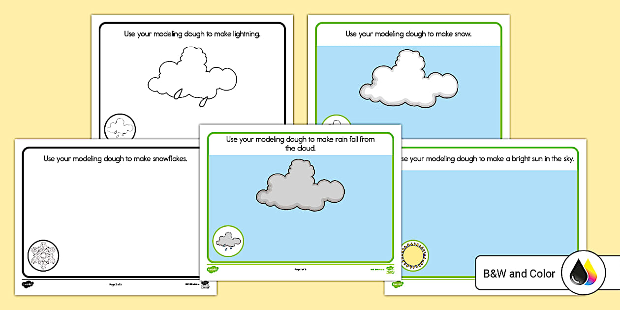 Weather Modeling Dough Mats (teacher made) - Twinkl