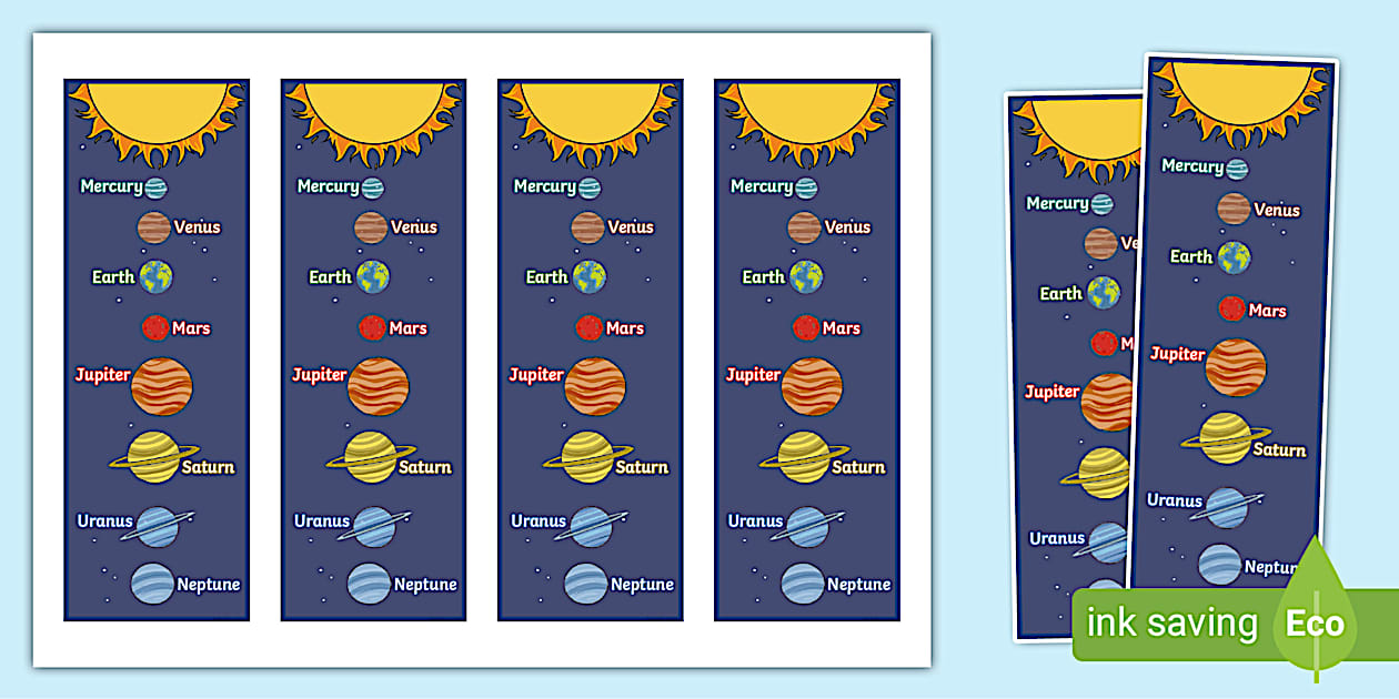 Editable Solar System Planets Bookmarks - Twinkl