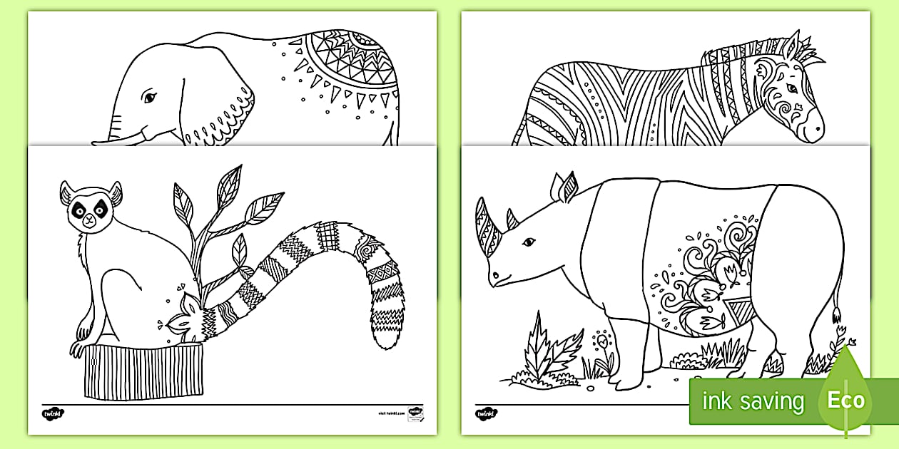 Printable Zoo Coloring Pages: Fun Animals for Kids! - Twinkl