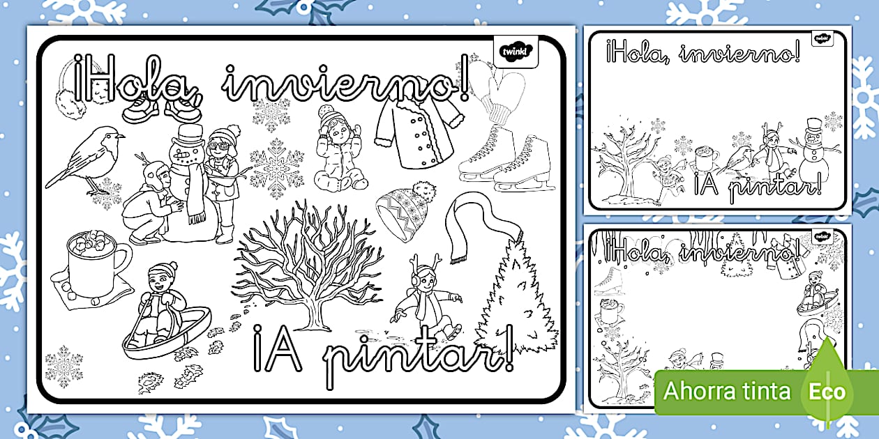 Hojas de colorear: ¡A pintar el invierno! (teacher made)