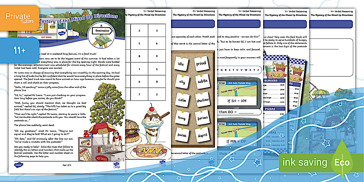 11+ Verbal Reasoning Mystery: The Mystery of the Mixed Up Directions