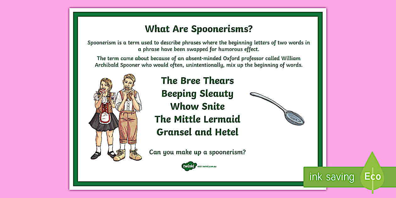 Spoonerisms Display Poster (teacher made) - Twinkl