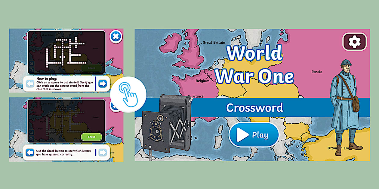 World War One Interactive Crossword (teacher made) - Twinkl