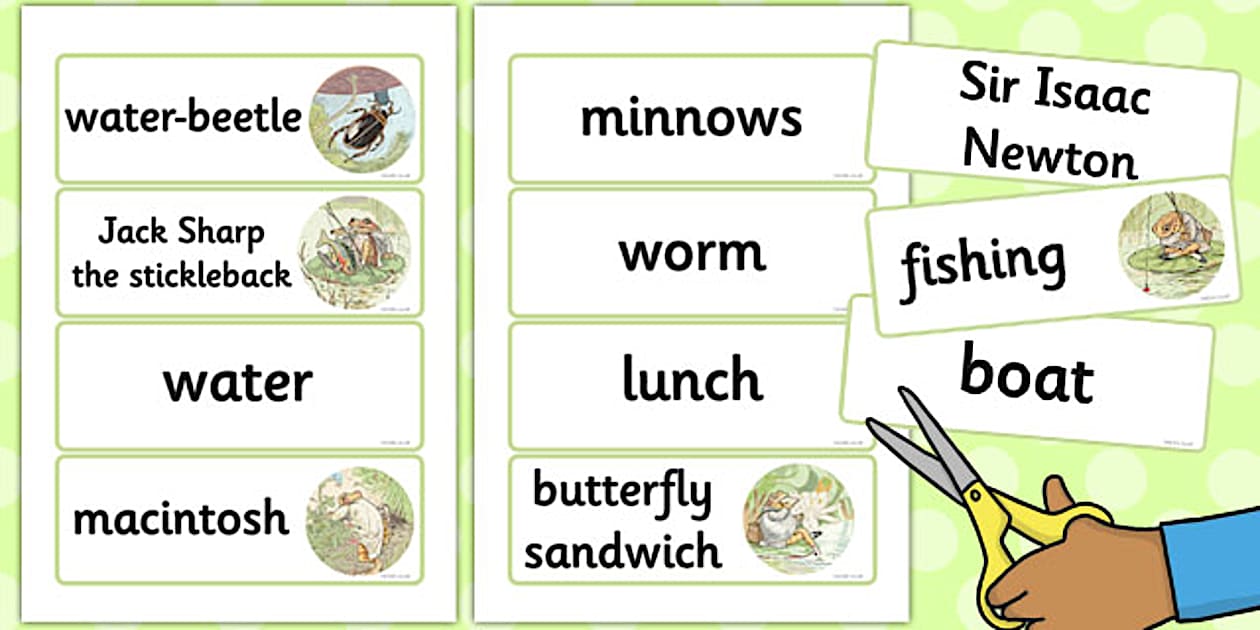 Cursive The Tale of Mr Jeremy Fisher Word Cards (Beatrix Potter)