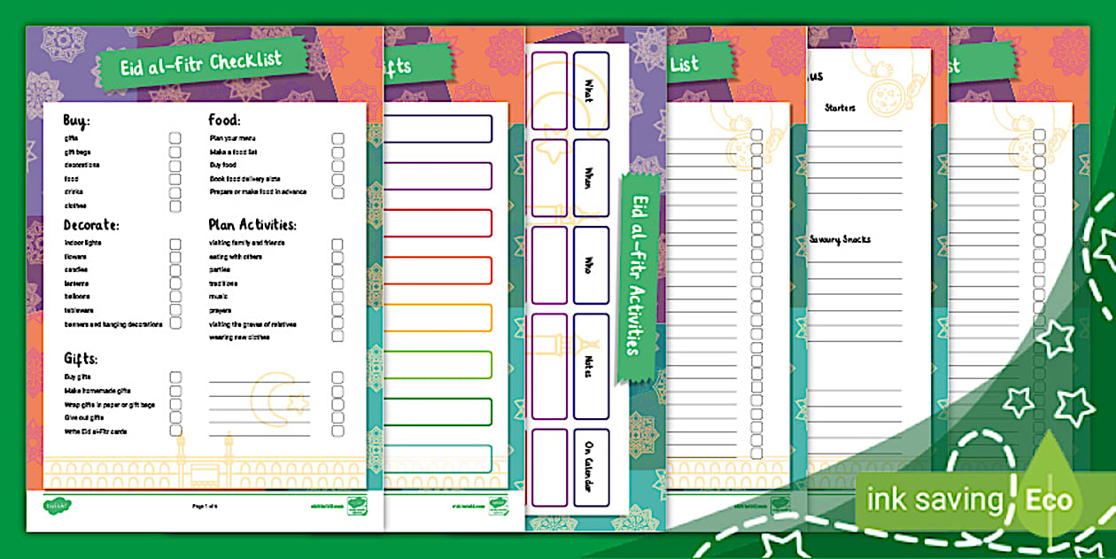 Family Eid al-Fitr Planning Kit (teacher made) - Twinkl
