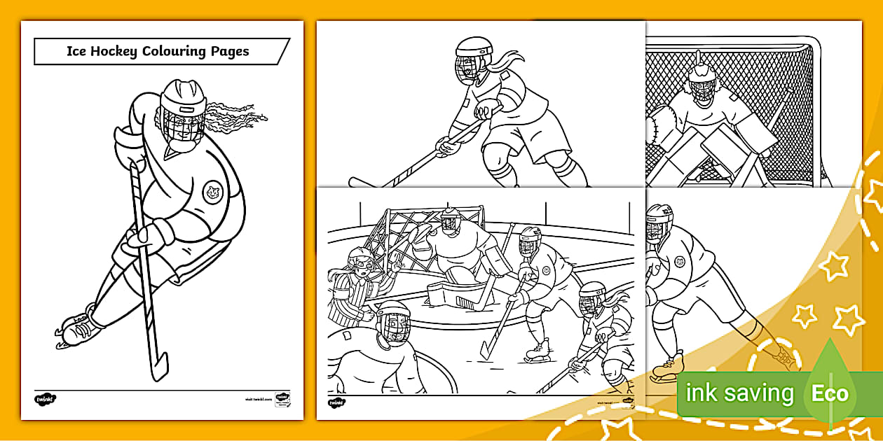 Ice Hockey Colouring Pages (Ages 5 - 11) (teacher made)