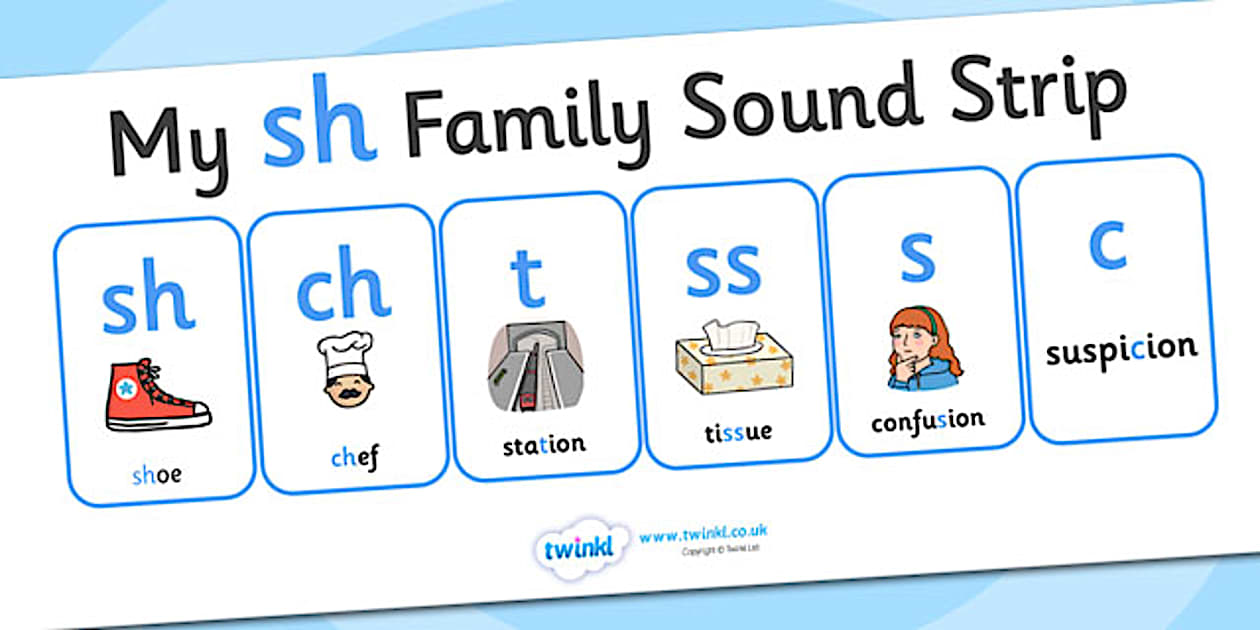 Editable My sh Family Sound Strip (professor feito) - Twinkl