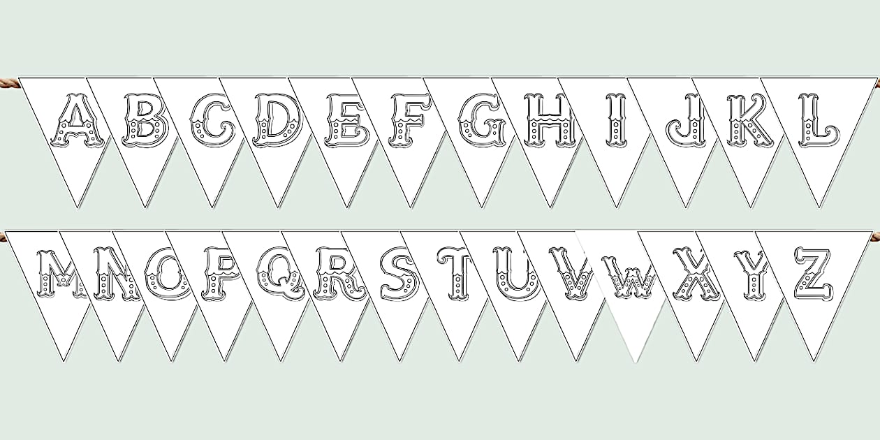 Alphabet Colouring Display Bunting (teacher made) - Twinkl