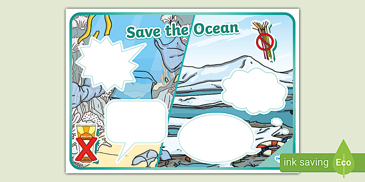 Save the Ocean Display Poster (Teacher-Made) - Twinkl