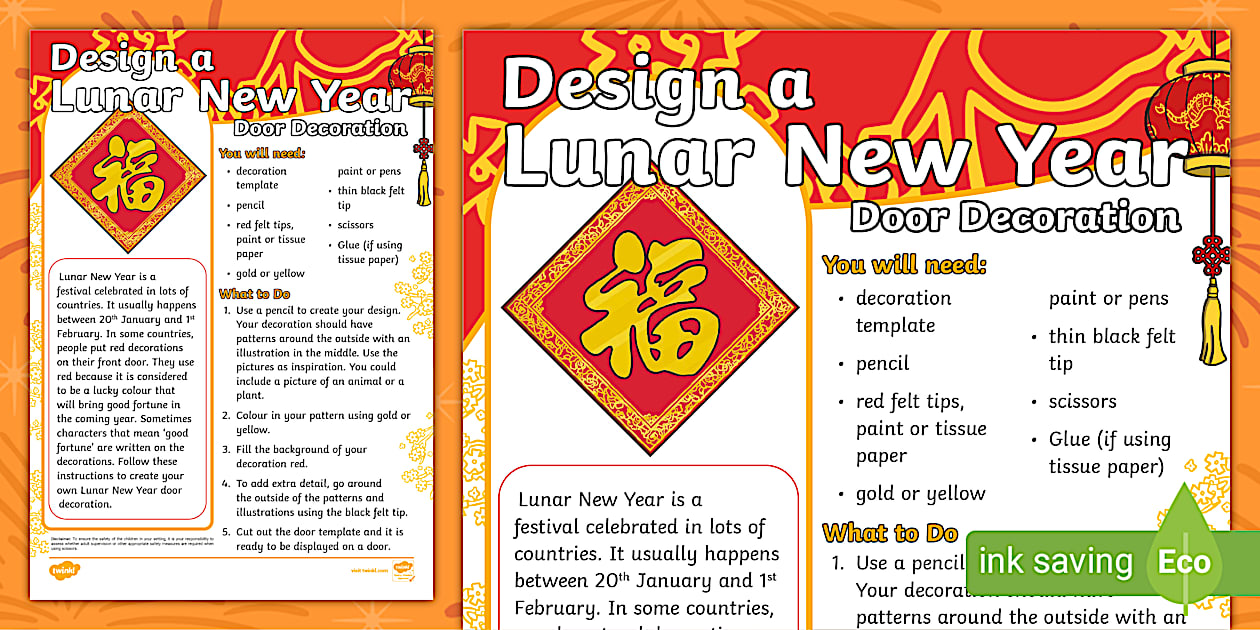 Design a Lunar New Year Door Decoration (teacher made)