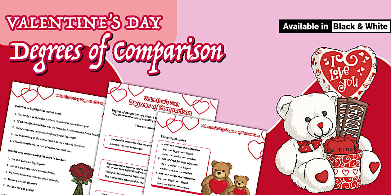Valentine's Day Degrees of Comparison – Activity Sheet