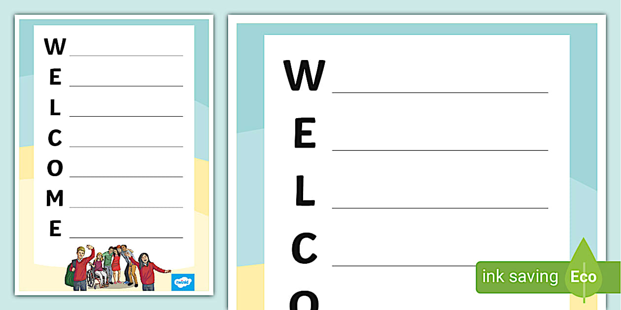 Welcome Acrostic Poem (teacher made) - Twinkl