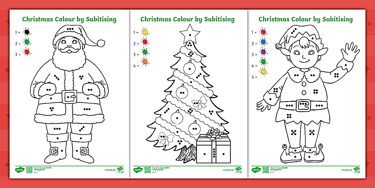 Christmas Colour by Subitising Activity (teacher made)