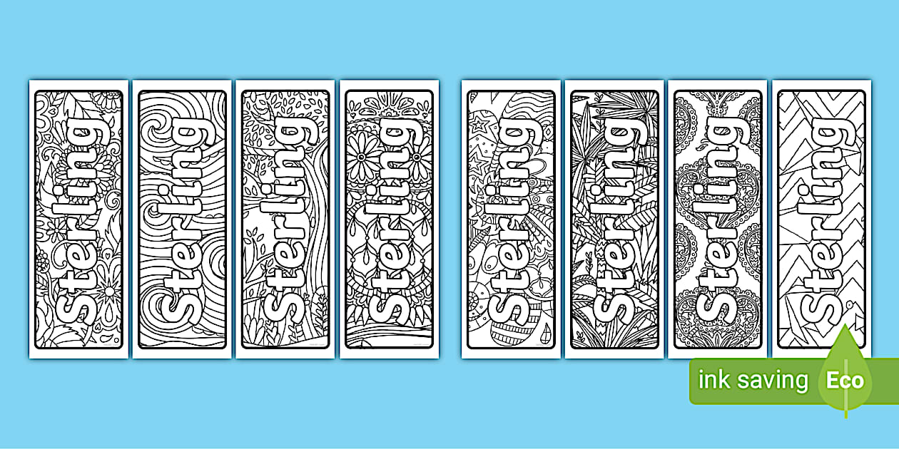 Sterling Mindfulness Name Colouring Bookmarks | Twinkl | KS1
