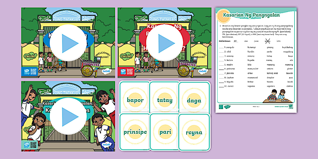 Grade 1: Kasarian Ng Pangngalan Resource Pack | Grade 1 | Twinkl