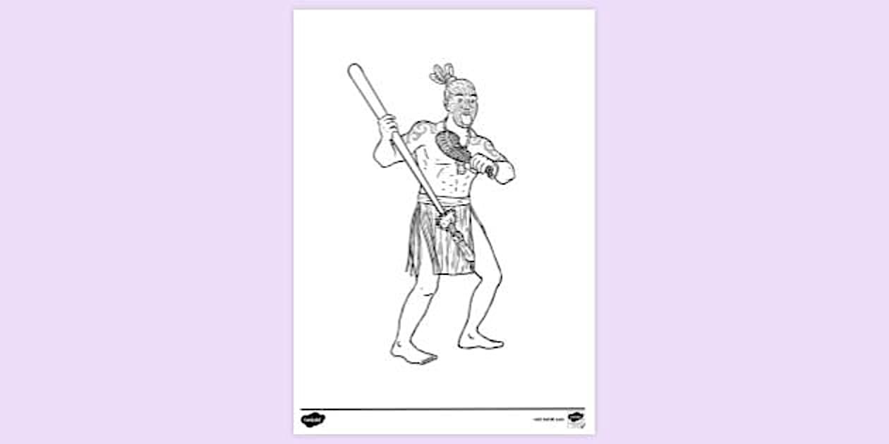 Tumatauenga Colouring Sheet | Colouring Sheets - Twinkl