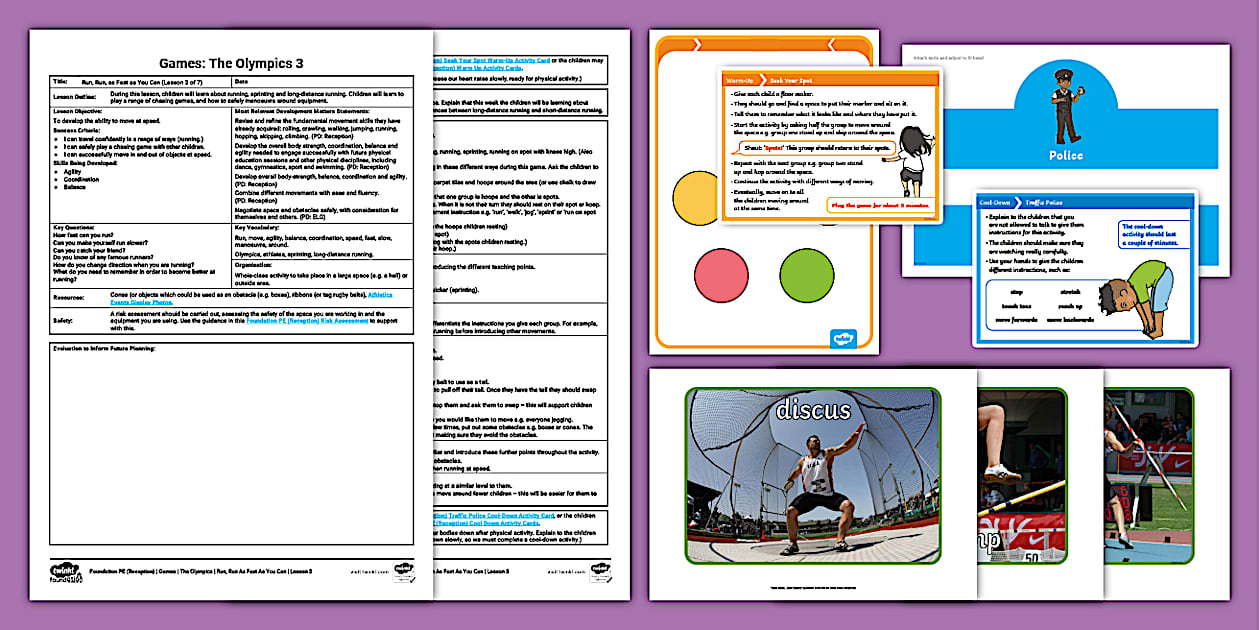 EYFS PE The Olympics Lesson 3 Run, Run as Fast as You Can