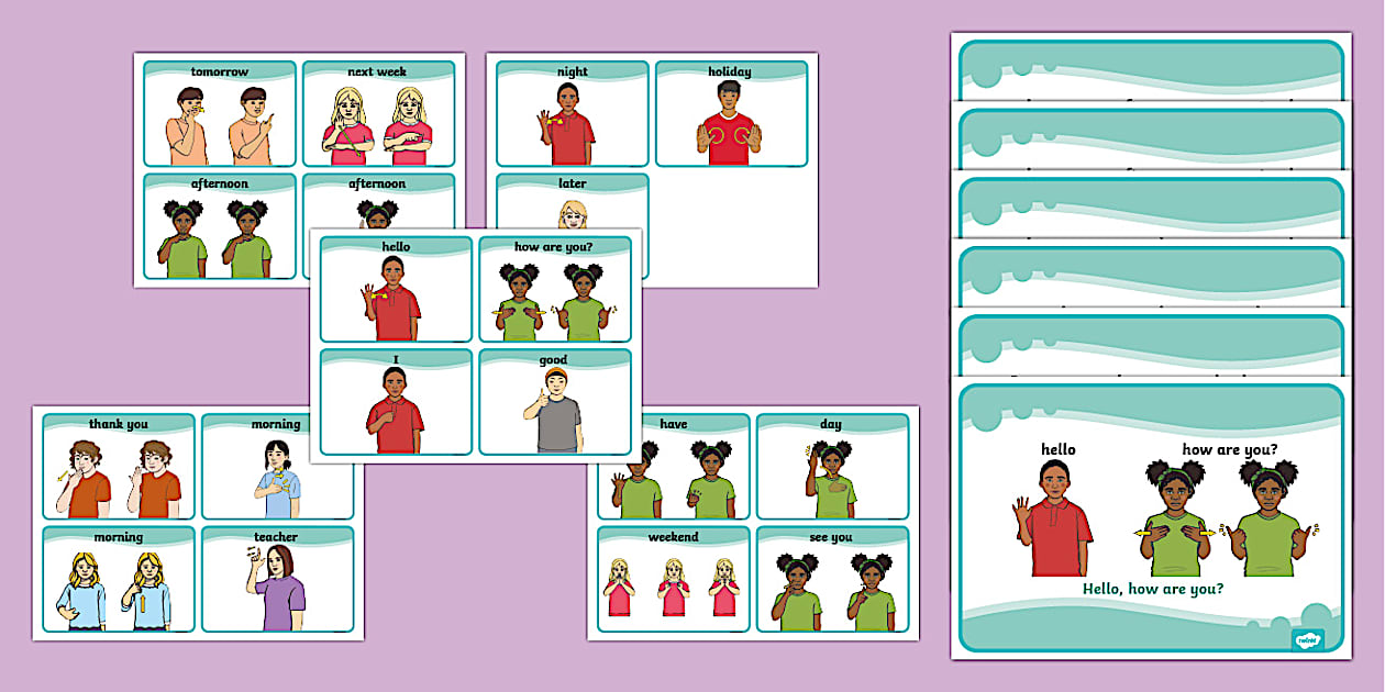 Auslan Greetings Sentence Display Posters (teacher made)