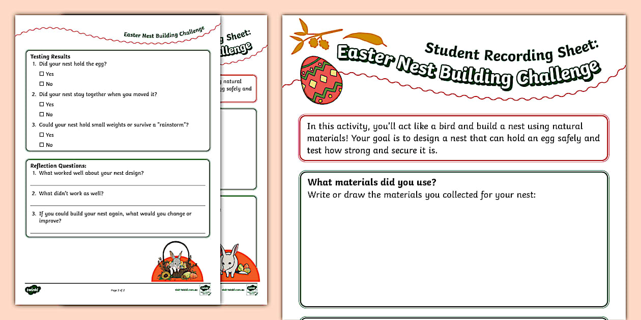 STEM Outdoors: Easter Nest Building Challenge (Teacher-Made)