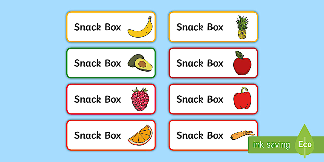 Editable Snack Box Labels (teacher made) - Twinkl