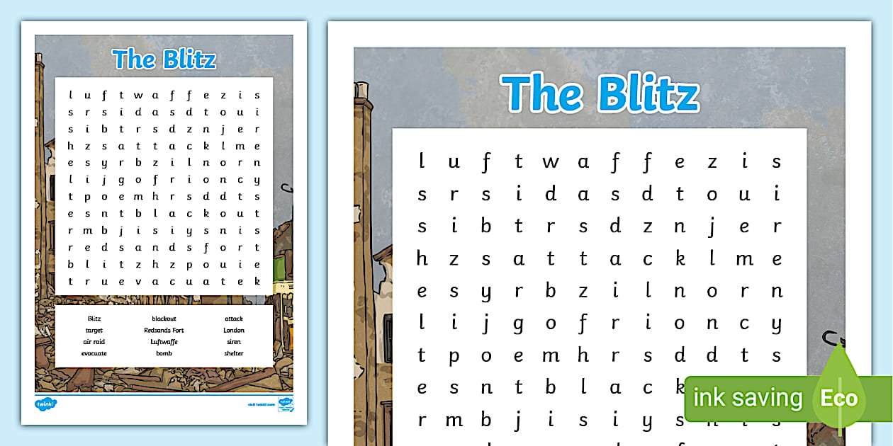 The Blitz Word Search (teacher made) - Twinkl