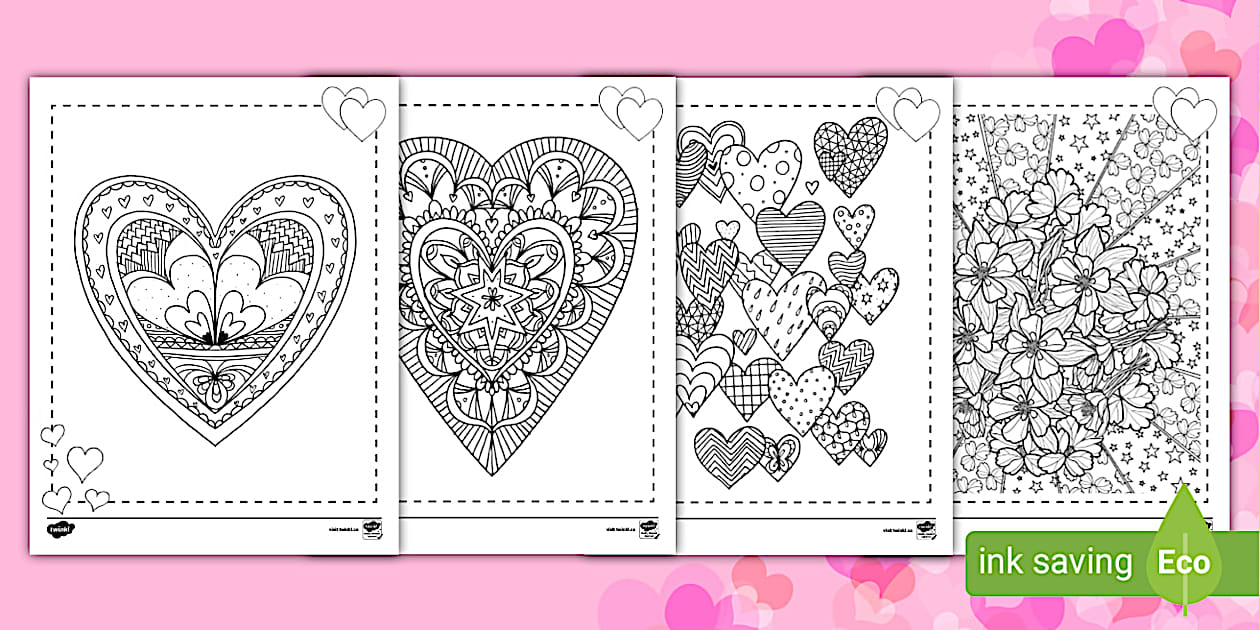Valentine's Day Mindfulness Colouring I Twinkl Resources