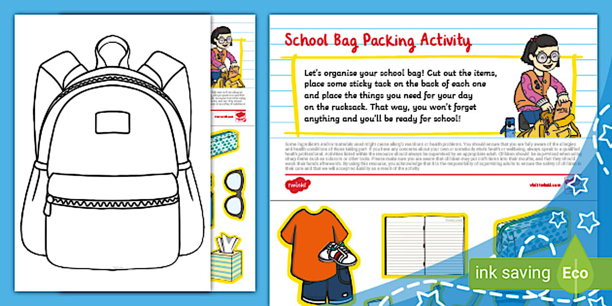 How To Download This School Bag Packing Activity For Free!