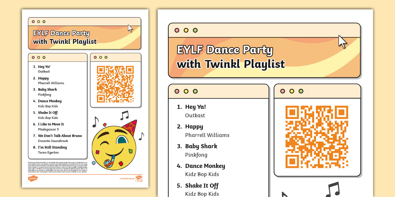 EYLF Dance Party with Twinkl Playlist (teacher made)