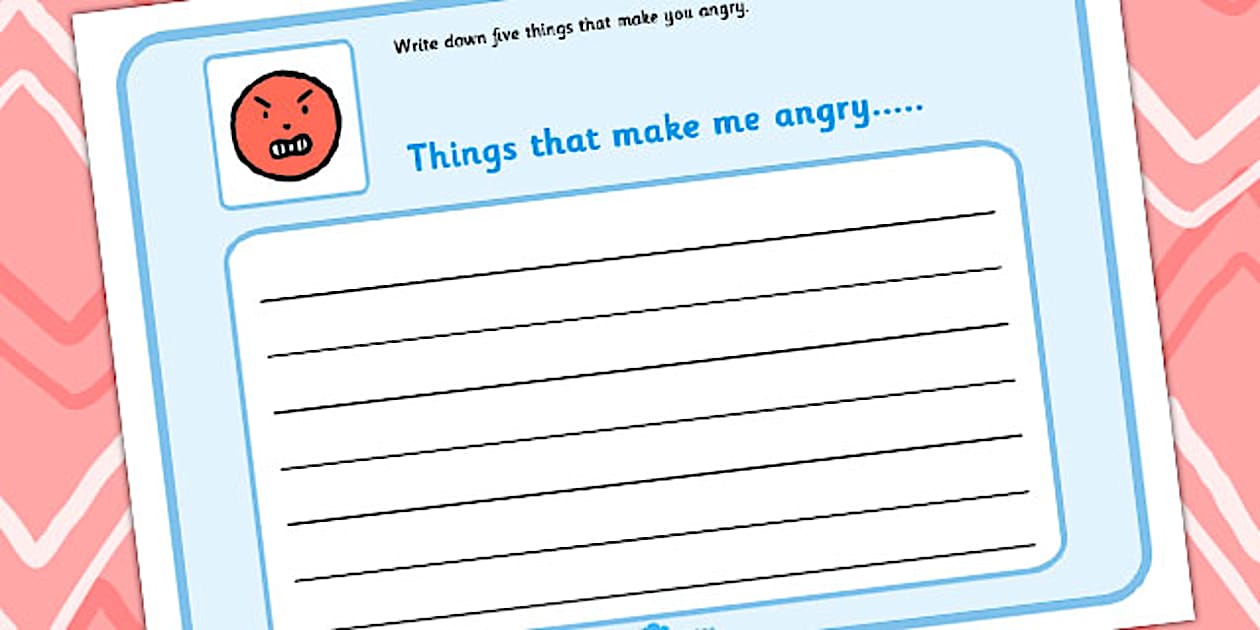 5 Things That Make Me Angry Writing Frame (teacher made)
