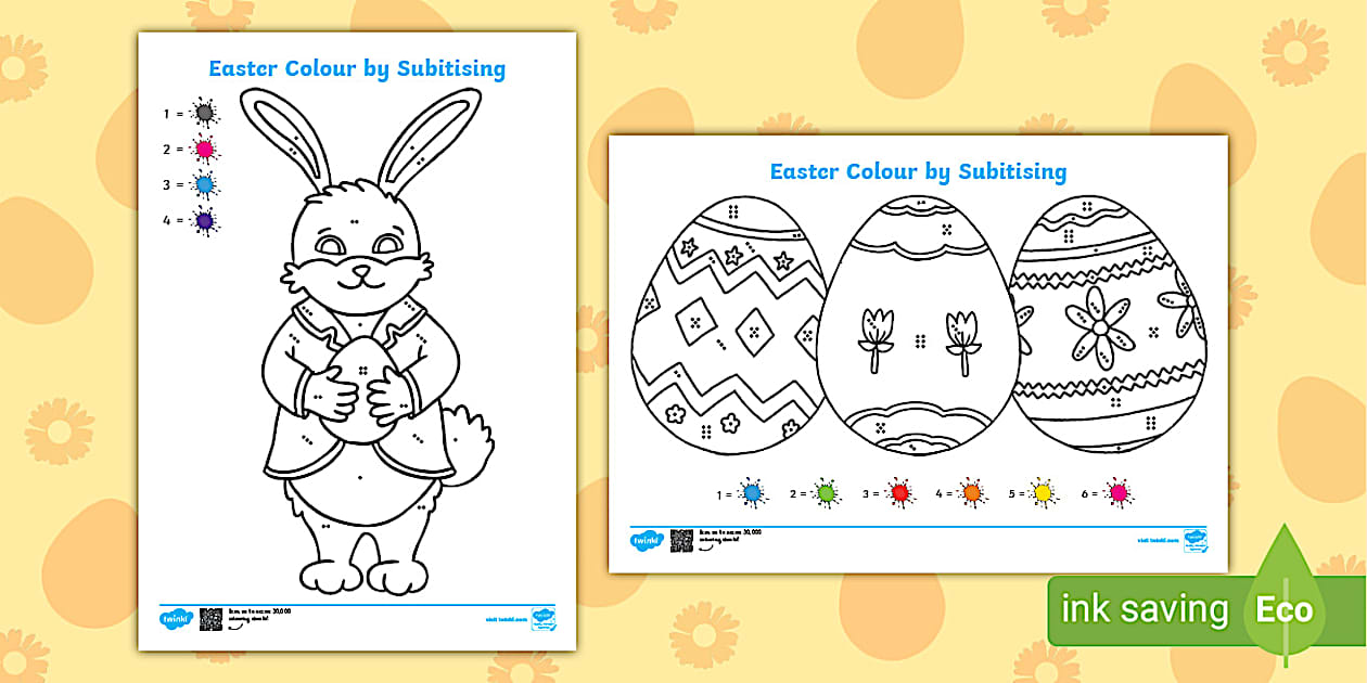 Easter Color By Number Dots (Teacher-Made) - Twinkl