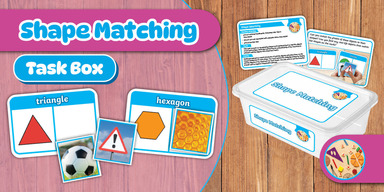 Shape Matching Task Cards - Twinkl Task Box