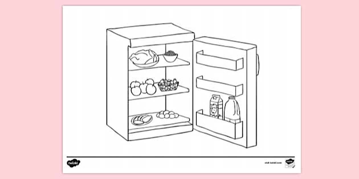 FREE! - Fridge Full of Food Colouring Sheet - Twinkl