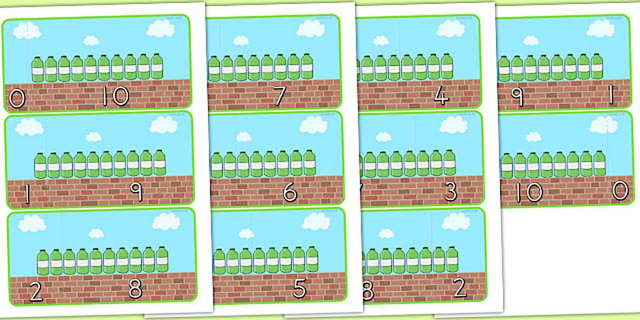 10 Green Bottles Number Bonds to Ten (teacher made) - Twinkl