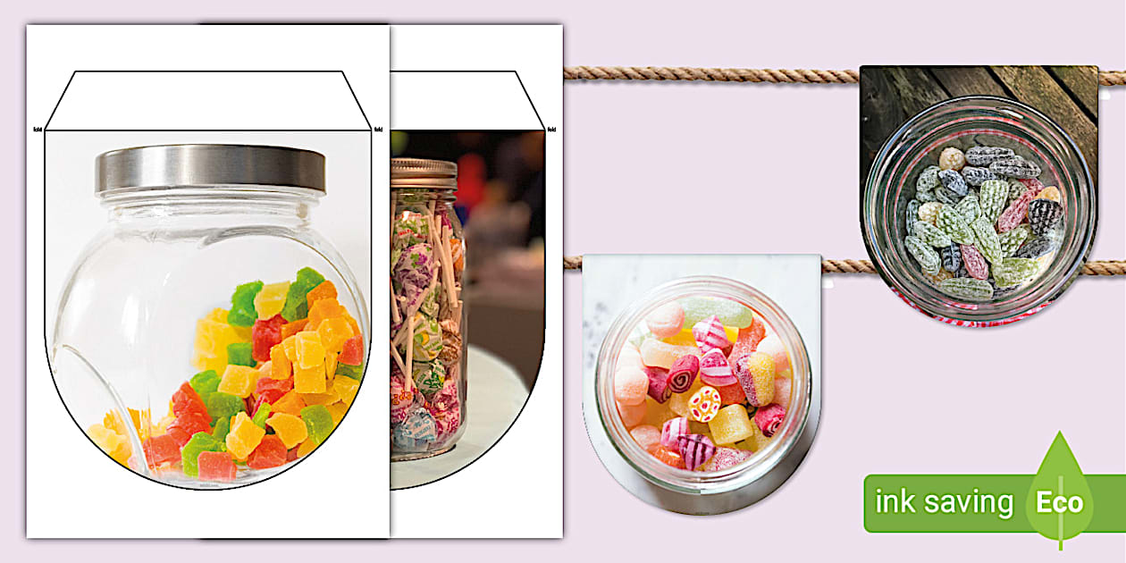 Sweet Jar Photo Bunting (teacher made) - Twinkl