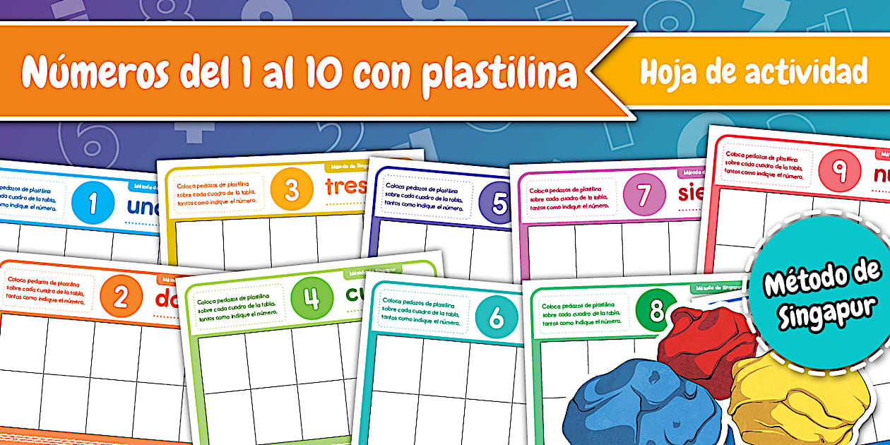 Números del 1 al 10 con plastilina