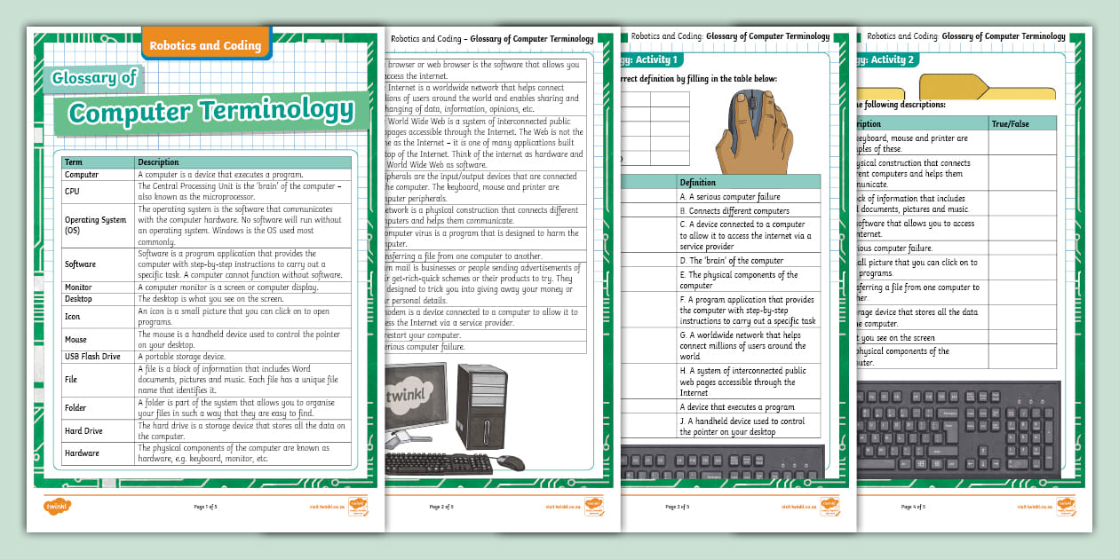 Robotics And Coding Computer Terminology Guide Twinkl