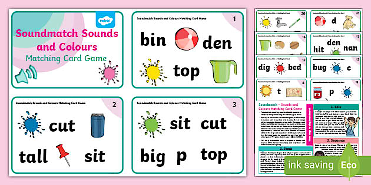 Soundmatch Sounds and Colours Matching Card Game - Twinkl