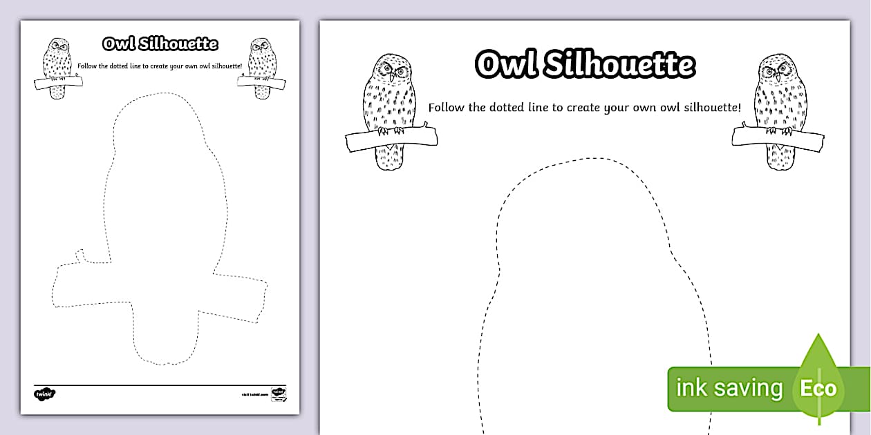 Owl Silhouette Drawing Activity (teacher made) - Twinkl