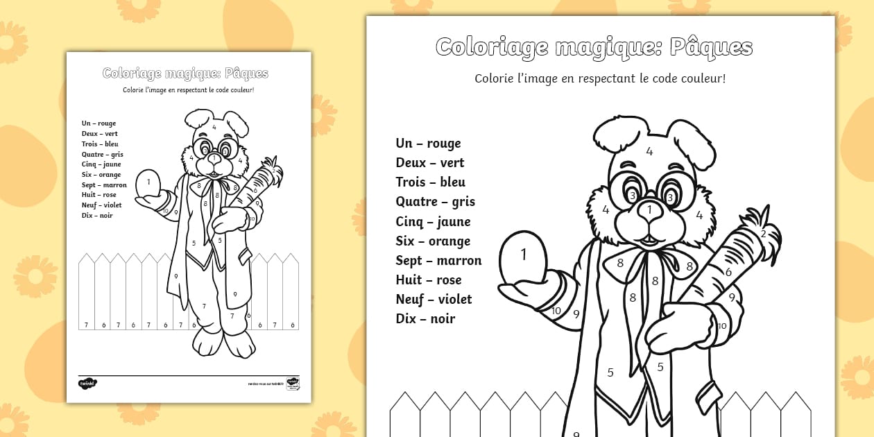 Coloriage magique : Pâques - Twinkl Coloriage - Twinkl