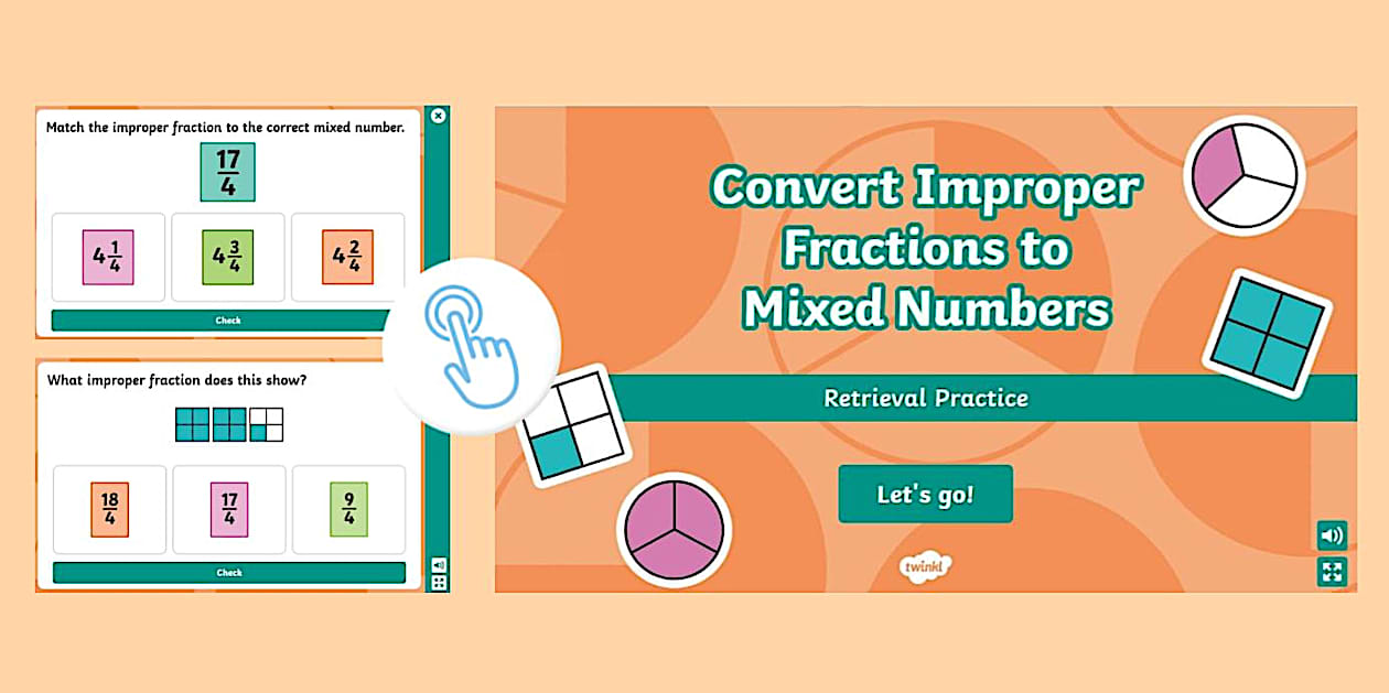 👉 Retrieval Practice: Convert Improper Fractions to Mixed Numbers Maths