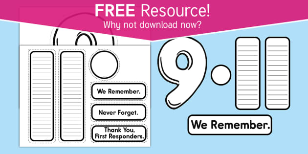 FREE Patriot Day We Remember Writing and Craft Activity