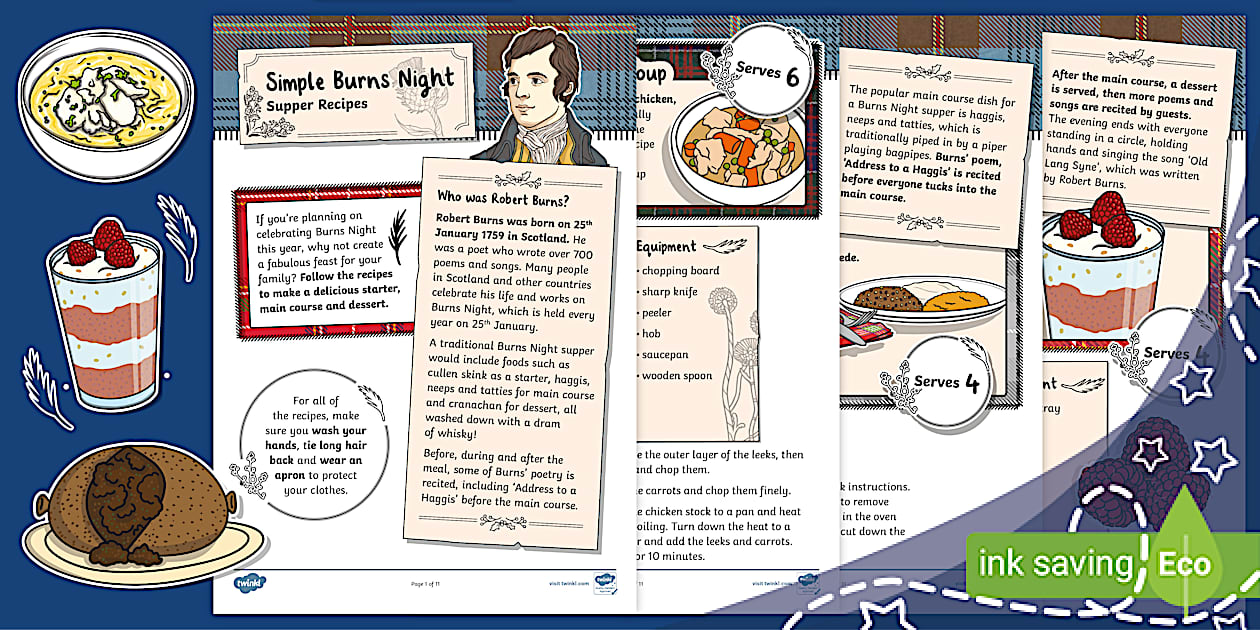 Simple Burns Night Supper Recipes (Ages 5 - 7) - Twinkl